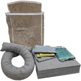 eurokraft basic Leckage-Notfallset in Tragetasche, Bindung 20 l, Ausf&uuml;hrung universal, grau