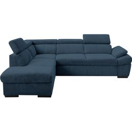 Ecksofa, B:270cm H:78cm T:207cmnavy, exxpo - SOFA FASHION, Wohnzimmer, Sofas, inkl. Kopf- und Armteilverstellung, wahlweise mit Bettfunktion