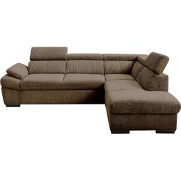 Ecksofa, B:270cm H:78cm T:207cmcappuccino, exxpo - SOFA FASHION, Wohnzimmer, Sofas, inkl. Kopf- und Armteilverstellung, wahlweise mit Bettfunktion