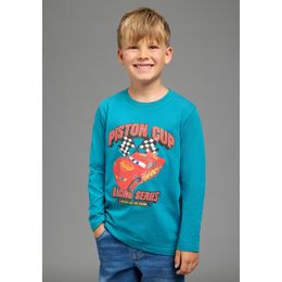 Kidsworld Jungen Langarmshirt "CARS Lightning McQueen Shirt, Disney"petrol, Gr. 92, bedruckt, Single Jersey, Obermaterial: 100% Baumwolle, Shirts,
