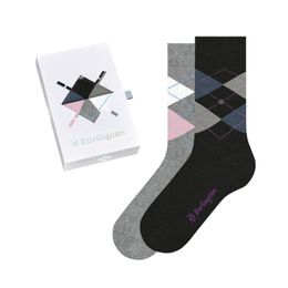 Burlington Damen Socken "Basic Gift Box", Gr. 36multicolorot schwarz grau mix 0500, Baumwollmischung, mehrfarbig, Socken, Gift-Box, Argyle-Design,