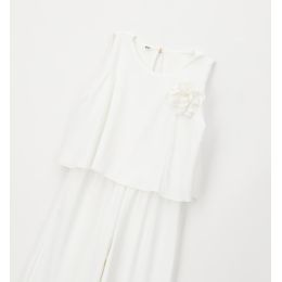 IDO M&auml;dchen Jumpsuit "GIRL SET"sanftes wei&szlig;, Gr. 152, 100% Polyester, Overalls