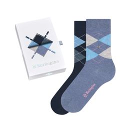 Burlington Damen Socken "Basic Gift Box", Gr. 36metal, Baumwollmischung, mehrfarbig, Socken, Gift-Box, Argyle-Design, Burlington-Clip, Einheitsgr&ouml;&szlig;e