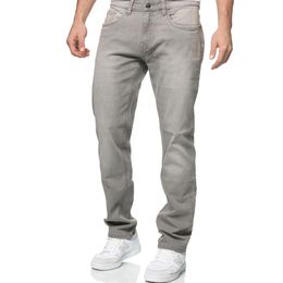 INDICODE Herren Regular-fit-Jeans "Tony", grau, Gr. 34, Abriebeffekte, Denim/Jeans, Obermaterial: 98% Baumwolle, 2% Elasthan, Jeans,