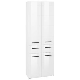Hochschrank Welltime, B:60cm H:182cm T:31cmwei&szlig;, wei&szlig; hochglanz, FSC-zertifizierter Holzwerkstoff, Badezimmer, Schr&auml;nke, "Sovana", Breiter