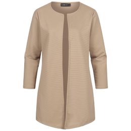CLOUD 5IVE Damen Strickjacke "CLOUD 5IVE Damen"beige, Gr. L, unifarben, 95% Polyester, 5% Elasthan, Strickjacken