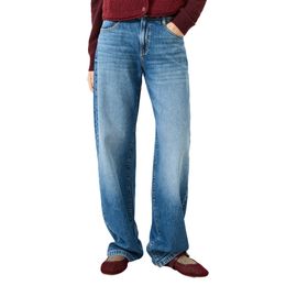QS Damen 5-Pocket-Hose, blau, Gr. 44, unifarben, Denim/Jeans, Obermaterial: 99% Baumwolle, 1% Elasthan. Futter: 70% Polyester, 30% Baumwolle, Hosen,