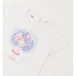 IDO M&auml;dchen T-Shirt "BABY GIRL SUMMER T-SHIRT"optical wei&szlig;, Gr. 80, 100% Baumwolle, Shirts