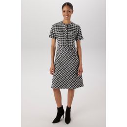 Damen Etuikleid, schwarz-wei&szlig;, Gr. 44, Aniston SELECTED, Glanzfaden, Jacquardmuster, kariert, meliert, Boucl&eacute;, Obermaterial: 47% Polyester, 46%