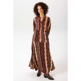 Aniston CASUAL Damen Maxikleiddunkelbraun, hellbeige, braun, beige, Gr. 42, bedruckt, gemustert, Web, Obermaterial: 100% Viskose (LENZING ), Kleider,