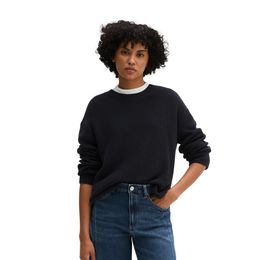 Marc O'Polo MARC O'POLO Damen Strickpullover "aus Heavy-Weight-Organic-Cotton"martime blau, Gr. L, unifarben, Obermaterial: 100% Baumwolle, Pullover