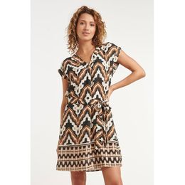 Smashed Lemon Kleid in Schwarz/ Hellbraun/ Wei&szlig; - 52% | Gr&ouml;&szlig;e L | Damen-kleider