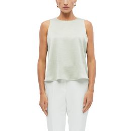 Damen Blusentopjade gr&uuml;n, Gr. 40, s.Oliver BLACK LABEL, unifarben, Web, Obermaterial: 100% Polyester, Blusen, Sommerbluse / &Auml;rmellos mit feiner