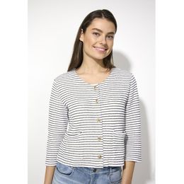 More & More More & More Cardigan in Wei&szlig;/ Dunkelblau - 71% | Gr&ouml;&szlig;e 42 | Damen-pullover-cardigans