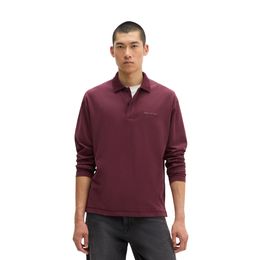 Marc O'Polo MARC O'POLO Herren Langarm-Poloshirt "aus schwerem Bio-Baumwoll-Jersey"schwarz burgundy, Gr. M, unifarben, Obermaterial: 100% Baumwolle, Shirts