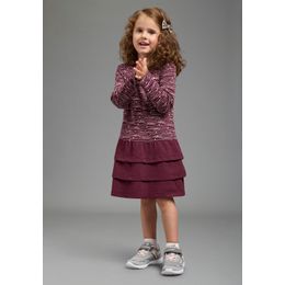 Kangaroos M&auml;dchen Jerseykleid "Kleid mit Allover-Muster"bordeaux gem, Gr. 92, bedruckt, Feinripp, Obermaterial: 100% Baumwolle. Rock: 100% Baumwolle,