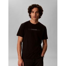 Calvin Klein Herren T-Shirt "REPEAT LOGO GRAPHI"schwarz, Gr. S, unifarben, Web, Obermaterial: 100% Baumwolle, Shirts, Regular fit mit