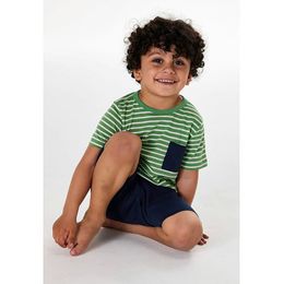 Schiesser Pyjama in Gr&uuml;n/ Dunkelblau - 31% | Gr&ouml;&szlig;e 128 | Kinder-waesche