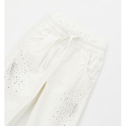 IDO M&auml;dchen Outdoorhose "BABY GIRL TROUSERS"sanftes wei&szlig;, Gr. 110, 98% Baumwolle, 2% Elasthan, Hosen