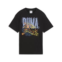 Puma Kinder T-Shirt "Graphics Relaxed Sports T-Shirt Jungen", schwarz, Gr. 128, bedruckt, Obermaterial: 100% Baumwolle. Rippe: 20% Polyester, 80%
