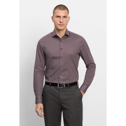 OLYMP Herren Businesshemd "OLYMP Level Five, Body Fit, Royal Kent mit extra langem Arm"bordeaux, Gr. 41, 97% Baumwolle, 3% Elastolefin, Hemden