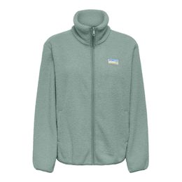 Only Damen Pl&uuml;schjacke "ONLEVA LIFE TEDDY JACKET CC OTW"gr&uuml;n milieu, Gr. M, unifarben, Pl&uuml;sch, Obermaterial: 100% Polyester, Jacken, Kunstfaser