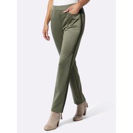 Classic Basics Damen Jerseyhosekhaki, Gr. 26, unifarben, 95% Polyester, 5% Elasthan, Hosen