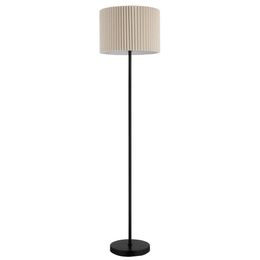 Globo Stehleuchte Page, Schwarz, Textil, 152 cm, CE, Fu&szlig;schalter, Lampen & Leuchten, Innenbeleuchtung, Leuchten nach R&auml;umen, Wohnzimmerlampen