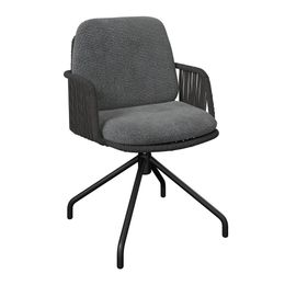 Dieter Knoll Collection Dieter Knoll Gartensessel, Anthrazit, Grau, Dunkelgrau, Metall, Textil, F&uuml;llung: Schaumstoff, Drehkreuz, 58x82x62 cm, Sitzfl&auml;che 360&deg; drehbar, Gartenm&ouml;bel, Gartenst&uuml;hle, Gartenst&uuml;hle