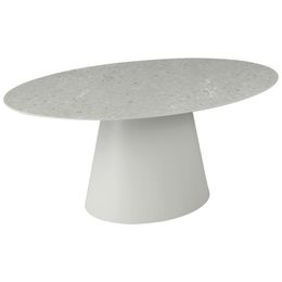 Livetastic Esstisch, Hellgrau, Holzwerkstoff, oval, konisch, 160x75x90 cm, Esszimmer, Tische, Esstische, Esstische oval