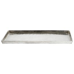 Ambia Home Tablett, Nickel, Metall, Uni, rechteckig, 29x3x59 cm, Tischkultur & Servieren, Tabletts