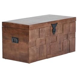 Livetastic Truhe, Natur, Holz, Mangoholz, vollmassiv, Struktur, 80x41x40 cm, Ordnen & Aufbewahren, Truhen