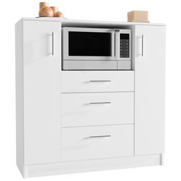 Mid.you Buffet, Wei&szlig;, Holzwerkstoff, 3 Schublade(n) Schubladen, 109x110x40 cm, K&uuml;chen, K&uuml;chenm&ouml;bel, Buffetschr&auml;nke
