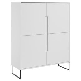 Hom&acute;in Hom`in Highboard, Wei&szlig;, Metall, 6 F&auml;cher, 101x125x38 cm, Beim&ouml;bel erh&auml;ltlich, stehend, Wohnzimmer, Kommoden & Sideboards, Highboards