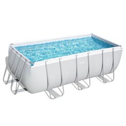 Bestway Aufstellpool 'Power Steel ' grau/wei&szlig; 412 x 201 x 122 cm Komplett-Set