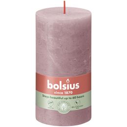 bolsius Stumpenkerze 'Rustik' ros&eacute; duftneutral &Oslash; 6,8 x 13 cm