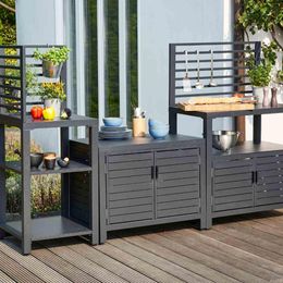 siena GARDEN Au&szlig;enk&uuml;che 'Texas' Aluminium anthrazit 3-teilig