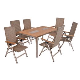 Garden Pleasure Gartenm&ouml;belset 'Florence' f&uuml;r 6 Personen Aluminium