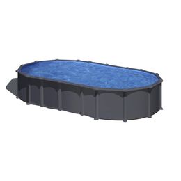 GRE Stahlwandpool-Set 'Anthracite' oval 730 &times; 375 &times; 132 cm