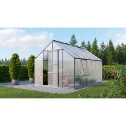 Vitavia Gew&auml;chshaus 'Meridian 1 9900' 254,4 x 378,8 cm mit 6 mm Hohlkammerplatten aluminiumfarben