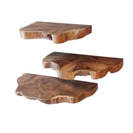 Hoyz Collection Wandregal, Braun, Holz, 55x4x25 cm, CE, Wohnzimmer, Regale, Wandregale