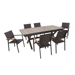 Garden Pleasure Gartenm&ouml;belset 'Rana/Davina' f&uuml;r 6 Personen Aluminium