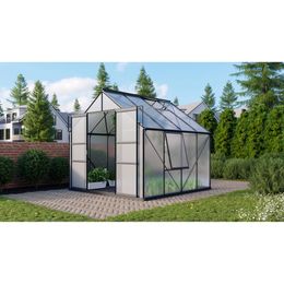 Vitavia Gew&auml;chshaus 'Meridian 2 6700' 254,4 x 254,4 cm mit 6 mm Hohlkammerplatten schwarz
