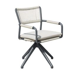 toom Gartenstuhl 'Romina' Aluminium anthrazit/beige 56 x 59 x 86 cm