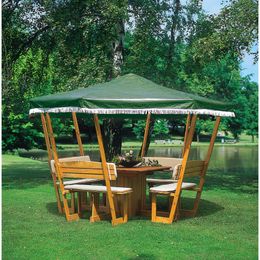 Promadino Pavillon 'Rosenheim' Holz gr&uuml;n 304 x 213 x 304 cm