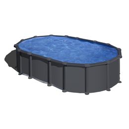 GRE Stahlwandpool-Set 'Anthracite' oval 610 &times; 375 &times; 132 cm