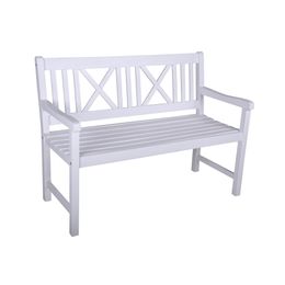 Garden Pleasure Gartenbank 'Malm&ouml;' 2-Sitzer Eukalyptusholz wei&szlig; 120 x 89 x 59 cm