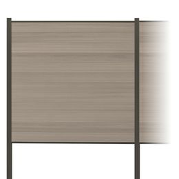 Elephant Zaun-Komplettset 'Roma Line' WPC schilf mit Pfosten anthrazit zum Einbetonieren 939 x 180 cm