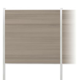 Elephant Zaun-Komplettset 'Roma Line' WPC schilf mit Pfosten eloxiert zum Einbetonieren 565 x 180 cm
