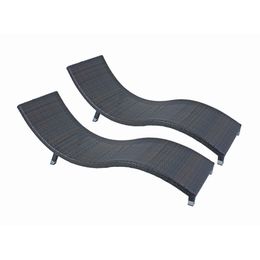 Garden Pleasure Sonnenliege 'Caracas' anthrazit 59 x 62 x 195 cm